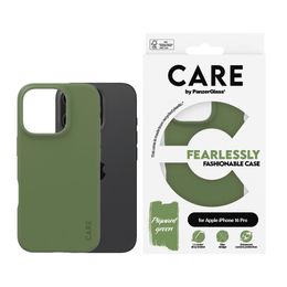 Handyh&uuml;lle "Fearlessly Fashionable Case f&uuml;r Apple iPhone 16 Pro", B:11cm H:1,9cm T:19,6cm, gr&uuml;n, CARE BY PANZERGLASS, H&uuml;llen, Backcover, Schutzh&uuml;lle,