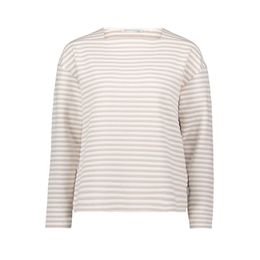BETTY & CO Sweatshirt BETTY & CO "Damen mit U-Boot-Ausschnitt", Damen, Gr. 36, camel, cream, Steppware, Obermaterial: 49% Baumwolle, 42% Polyester, 6% Viskose, 3% Elasthan, gerade normal, eckiger Ausschnitt, Sweatshirts Sweatshirt