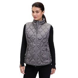 Strickweste Betty Barclay "Damen mit Stehkragen", Damen, Gr. 38, grau (dunkel grau), Obermaterial: 100% Polyamid, figurumspielend, Westen Strickweste