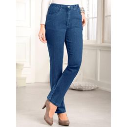 Bequeme Jeans Classic Basics, Damen, Gr. 19, Kurzgrößen, blau (blau, stone, washed), 81% Baumwolle, 17% Polyester, 2% Elasthan, unifarben, lang, Jeans