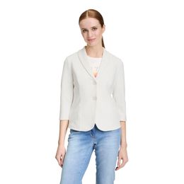 Jackenblazer Betty Barclay "Damen mit Kn&ouml;pfen", Damen, Gr. 42, wei&szlig; (rohwei&szlig;), Obermaterial: 75% Baumwolle, 22% Polyester, 3% Elasthan, tailliert normal, Blazer, Kragen