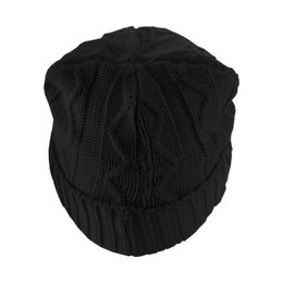 MSTRDS Damen Beanie "MSTRDS Unisex Beanie Cable Flap"schwarz, Kunstfaser, M&uuml;tzen