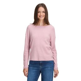 BETTY & CO Strickpullover BETTY & CO "Damen mit Rundhalsausschnitt", Damen, Gr. 44, rose melange, Strick, Obermaterial: 50% Viskose, 27% Polyamid, 23% Polyester, gerade lang, Rundhals, Pullover Strickpullover