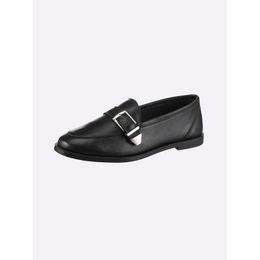 Slipper Heine, Damen, Gr. 40, schwarz, Glattleder, Leder, Rindsleder, Schuhe Slipper