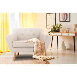 Sessel Home Affaire, B:88cm H:78cm T:73cm, beige, Samtoptik (100% Polyester);Struktur (100% Polyester);Struktur fein ( 100% Polyester), Wohnzimmer,