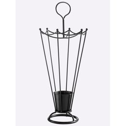 Schirmst&auml;nder HEINE HOME, schwarz, B:33,5cm H:79cm T:33,5cm, Metall, Regenschirmst&auml;nder, Schirmst&auml;nder