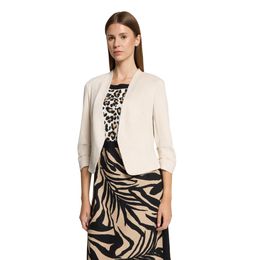 Jackenblazer Betty Barclay "Damen mit 3/4 Arm", Damen, Gr. 36, braun (creme), Samt, Obermaterial: 92% Polyester, 8% Elasthan., gerade normal, Blazer, Material