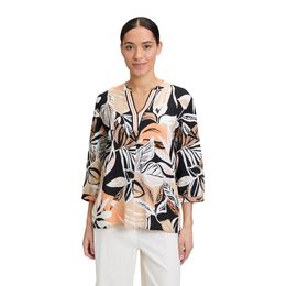Schlupfbluse Betty Barclay "Damen mit 3/4 Arm", Damen, Gr. 38, schwarz (schwarz, braun), Obermaterial: 100% Viskose., figurumspielend normal, V-Ausschnitt, Blusen Schlupfbluse