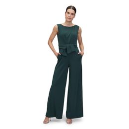 Overall Vera Mont "Damen mit weitem Bein", Damen, Gr. 34, Normalgr&ouml;&szlig;en, gr&uuml;n (mystic gr&uuml;n), Cr&ecirc;pe, Obermaterial: 95% Polyester, 5% Elasthan; Futter: 100% Polyester, ausgestellt, U-Boot-Ausschnitt, Overalls Overall, Bunddetail