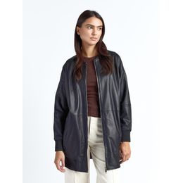 Lederjacke Maze "42021118", Damen, Gr. M, schwarz, Obermaterial: 100% Lammleder; Futter: 100% Baumwolle; Ärmelfutter: 100% Polyester; Strickmaterial: 100% Polyester, breiter Bund mit Gummizug, Jacken