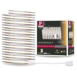 Paulmann LED-Streifen "MaxLED 1000 Full-Line COB Basisset Warmwei&szlig;, 18W 1620lm 2700K", Dioden 1.584 Stk. Flammen 1 Stk., Gesamtl&auml;nge 3m, silber,