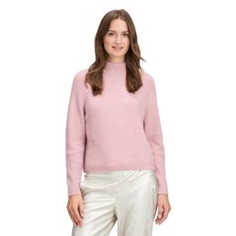 BETTY & CO Strickpullover BETTY & CO "Damen mit hohem Kragen", Damen, Gr. 44, rosa (rose melange), Strick, Obermaterial: 44% Polyacryl, 31% Polyamid, 20% Polyester, 5% Elasthan, l&auml;ssig geschnitten normal, Pullover Strickpullover, Kragen
