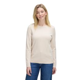 Strickpullover Betty Barclay "Damen mit Rundhalsausschnitt", Damen, Gr. 46, beige, Strick, Obermaterial: 55% Viskose, 30% Polyester, 15% Polyamid, Basic, gerade lang, Rundhals, Pullover Strickpullover