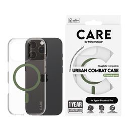 Handyh&uuml;lle "Urban Combat Case f&uuml;r Apple iPhone 16 Pro", iPhone 16, gr&uuml;n, CARE BY PANZERGLASS, H&uuml;llen, Backcover, Schutzh&uuml;lle, Handyschutzh&uuml;lle, Case,