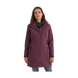 Parka Killtec "KOW 165 WMN PRK", Damen, Gr. 50, lila (pflaume), Obermaterial: 100% Polyester;Futter: 100% Polyester;F&uuml;llung: 100% Polyester, Jacken Parka, Wasser- und winddichter Parka mit Teddyfleece und abnehmbarer Kapuze