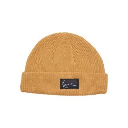 Beanie Karl Kani "Karl Kani Karl Kani Woven Signature Essential Fisherman Beanie", Damen, Gr. onesize, sand, Kunstfaser, M&uuml;tzen Beanie