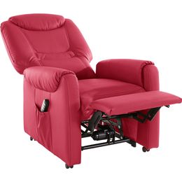 Sit & More TV-Sessel SIT & MORE, B:76cm H:111cm T:78cm, rot, Luxus-Kunstleder;NaturLEDER (echtes Rindsleder);Luxus-Microfaser (100% Polyester), Sessel,
