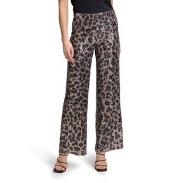 Vera Mont Damen Marlene-Hose "Damen mit Pailletten", braun, festlich, Gr. 36, Obermaterial: 100% Polyester. Futter: 100% Polyester., Hosen, Druck