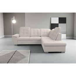 Ecksofa WERK2, B:265cm H:103cm T:215cmnatur, 100% Polyester, Wohnzimmer, Sofas, "Bonny inkl. Kopfteilverstellung, Bettfunktion, Stauraum, Breite