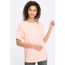 Rundhalspullover Heine "Pullover", Damen, Gr. 38, hellros&eacute;, 100% Baumwolle, unifarben, Pullover Rundhalspullover