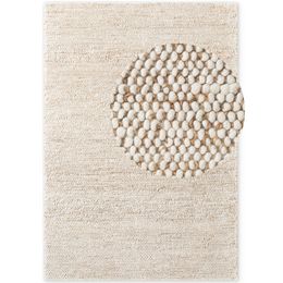 Villeroy & Boch Teppich VILLEROY & BOCH, B:80cm H:18mm L:150cm, beige, Baumwolle, Jute, Wolle, Wohnzimmer, Teppiche, "Peas", Handgewebt, Boucl&eacute;, Wolle, Jute, Natur,