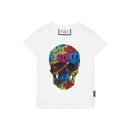 Philipp Plein Jungen T-Shirt "Smile"01, wei&szlig;, Gr. 6, Obermaterial: 100% Baumwolle, Shirts