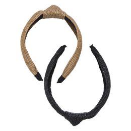 Loop Urban Classics "Urban Classics Unisex Braid Bast Headband 2-Pack", Damen, Gr. onesize, schwarz, beige, 80% Kunststoff, 20% Polyester, unifarben, Modet&uuml;cher Loop