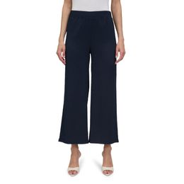 Culotte Betty Barclay "Damen mit Gummizug", Damen, Gr. 46, Normalgr&ouml;&szlig;en, blau (dunkelblau), Obermaterial: 99% Polyester, 1% Elasthan, gerade lang, Hosen Culotte