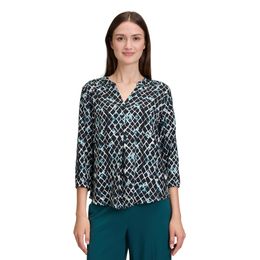 BETTY & CO Schlupfbluse BETTY & CO "Damen mit Print", Damen, Gr. 42, schwarz (mint, schwarz), Obermaterial: 100% Viskose., figurumspielend normal, Rundhals, Blusen Schlupfbluse