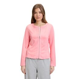 Jackenblazer Betty Barclay "Damen mit Rei&szlig;verschluss", Damen, Gr. 46, pink (flamingo pink), Samt, Obermaterial: 92% Polyester, 8% Elasthan, sehr schmal normal, Rundhals, Blazer, Material