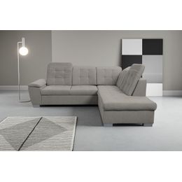 Ecksofa WERK2, B:265cm H:103cm T:215cmgrau, 100% Polyester, Wohnzimmer, Sofas, "Bonny inkl. Kopfteilverstellung, Bettfunktion, Stauraum, Breite