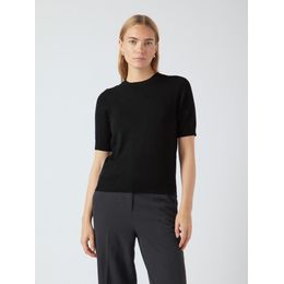 Strickpullover Y.A.S "YASLENA SS KNIT PULLOVER S. NOOS", Damen, Gr. L, schwarz, Strick, Obermaterial: 75% Viskose, 25% Nylon, unifarben, regular fit normal, Rundhals, Pullover Strickpullover