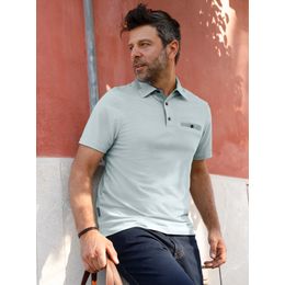 Poloshirt Marco Donati "Kurzarm-Poloshirt", Herren, Gr. 48/50, jade, 50% Baumwolle, 50% Polyester, unifarben, ohne Ausschnitt, Shirts