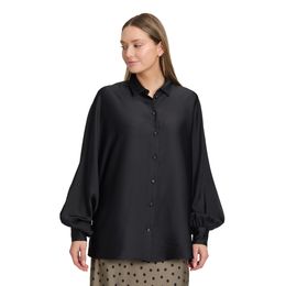 Satinbluse Vera Mont "Damen mit Kragen", Damen, Gr. 36, schwarz, Obermaterial: 100% Polyester, oversize normal, Rundhals, Blusen
