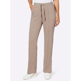 Sweathose Classic Basics, Damen, Gr. 44, Normalgr&ouml;&szlig;en, sesam, 50% Baumwolle, 50% Polyester, unifarben, Hosen Sweathose