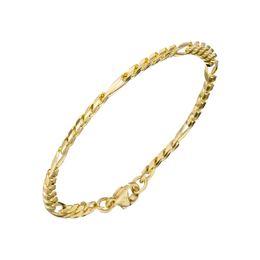 Jobo Damen Goldarmband, 18,7cm, Gelbgold 585, gelb, Gelbgold 585, Armb&auml;nder, Figaroarmband 585 Gold massiv