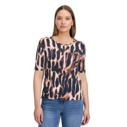 Kurzarmshirt Betty Barclay "Damen mit Rundhalsausschnitt", Damen, Gr. 38, blau (dunkelblau, ros&eacute;), Jersey, Obermaterial: 95% Viskose, 5% Elasthan, tailliert normal, Rundhals, Shirts