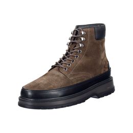 Schn&uuml;rstiefelette Gant "Gant Stiefelette Veloursleder", Damen, Gr. 41, braun (grau, braun), Veloursleder, Schuhe Schn&uuml;rstiefelette