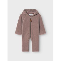 name it Mädchen Overall "NBFWMINO WOOL BRU SUIT W/LINING", Gr. 68antler, Strick, Obermaterial: 100% Wolle, unifarben, Overalls
