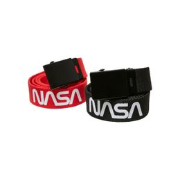 MisterTee Damen H&uuml;ftg&uuml;rtel "MisterTee Unisex NASA Belt Kids 2-Pack"schwarz, rot, 100% Polyester, G&uuml;rtel