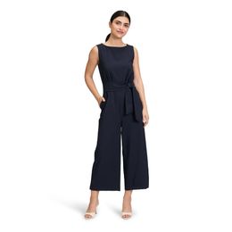 Overall Betty Barclay "Damen mit Eingrifftaschen", Damen, Gr. 48, Normalgr&ouml;&szlig;en, blau (dunkelblau), Obermaterial: 86% Polyester, 14% Elasthan, figurumspielend, Rundhals, Overalls Overall, Form