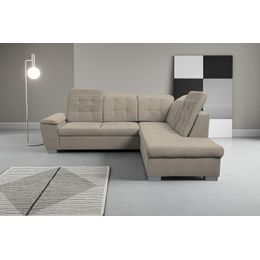 Ecksofa WERK2, B:265cm H:103cm T:215cmbeige, 100% Polyester, Wohnzimmer, Sofas, "Bonny inkl. Kopfteilverstellung, Bettfunktion, Stauraum, Breite