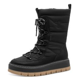 Tamaris Damen Winterstiefelette, Gr. 39schwarz, Lederimitat, Textil, unifarben, Schuhe, Plateau, Winterboots, Kurzstiefel mit Duo-Tex-Ausstattung