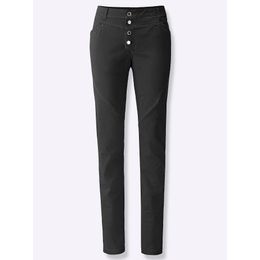 Bequeme Jeans Inspirationen, Damen, Gr. 36, Normalgrößen, schwarz, 96% Baumwolle, 4% Elasthan, unifarben, lang, Jeans