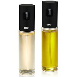 Gefu &Ouml;lspender "&Ouml;l & Essig-Spr&uuml;her NEVA, 2er Set", H:18cm &Oslash;:4cmschwarz, transparent, Menage-Sets, mit 2-in-1 Spr&uuml;hkopf, f&uuml;r feinen Spr&uuml;hnebel oder