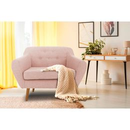 Sessel Home Affaire, B:88cm H:78cm T:73cm, rosa, Samtoptik (100% Polyester);Struktur (100% Polyester);Struktur fein ( 100% Polyester), Wohnzimmer,