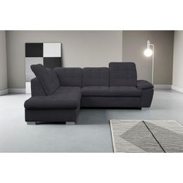 Ecksofa WERK2, B:265cm H:103cm T:215cmgrau, 90% Polyester, 10% Nylon, Wohnzimmer, Sofas, "Bonny inkl. Kopfteilverstellung, Bettfunktion, Stauraum,