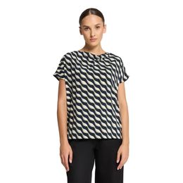 Kurzarmshirt Betty Barclay "Damen mit Wasserfallausschnitt", Damen, Gr. 36, bunt (dunkelblau, gr&uuml;n), Jersey, Obermaterial: 95% Polyester, 5% Elasthan, Basic, figurumspielend normal, Wasserfallausschnitt, Shirts