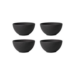 Villeroy & Boch VILLEROY & BOCH Schale "Bol Manufacture Rock &Oslash; 14,0 cm 4er Set schwarz", B/H/L: 14cm, schwarz, Sch&uuml;sseln