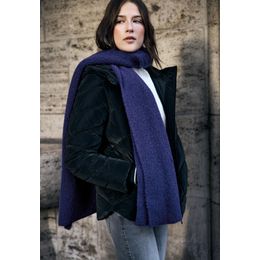 Damen Schalzenith blau, STREET ONE STUDIO, unifarben, Stoff, 97% Polyester, 3% Elasthan, Modetücher, Grobstrick